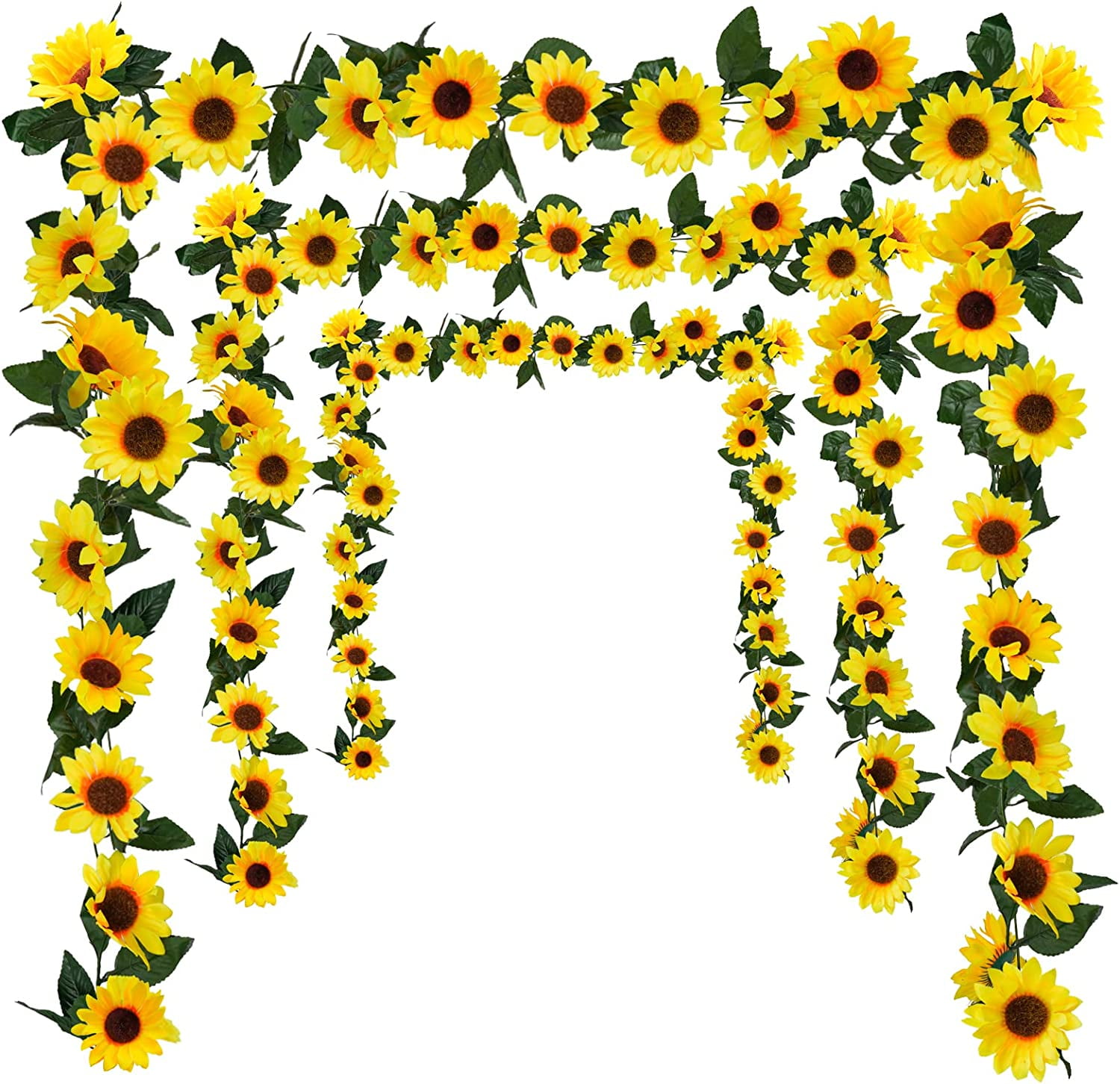 3 Pack Artificial Sunflower Garland, 7.5ft/Strand Silk Sunflowers ...