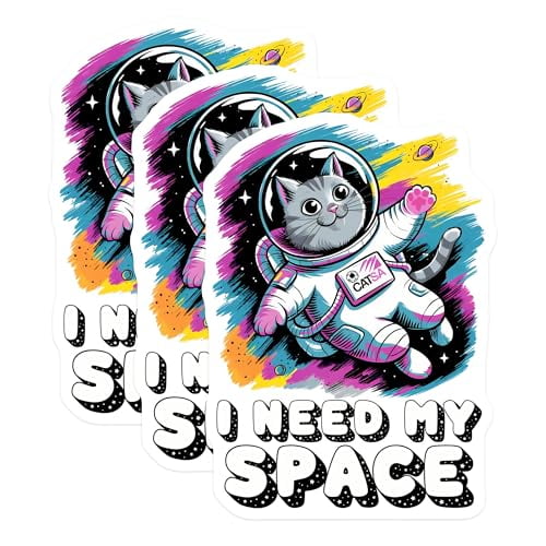 (3 Pack) Astronaut Cat Decals - Outer Space Kitty - Laptop Decal - I ...