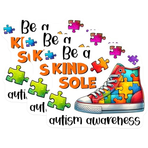 (3 Pack) Autism Awareness Decals - Kind Sole - Puzzle Piece Decals - 3 ...