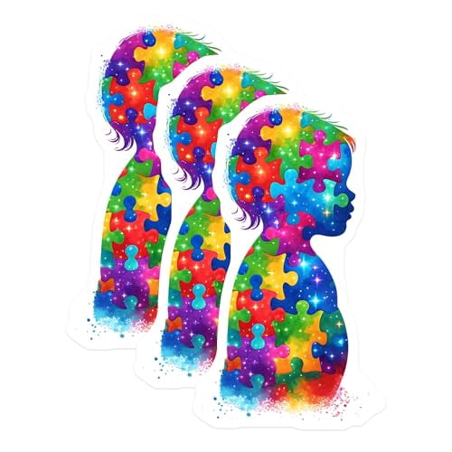 (3 Pack) Autism Awareness Decals - Puzzle Piece Stickers ...
