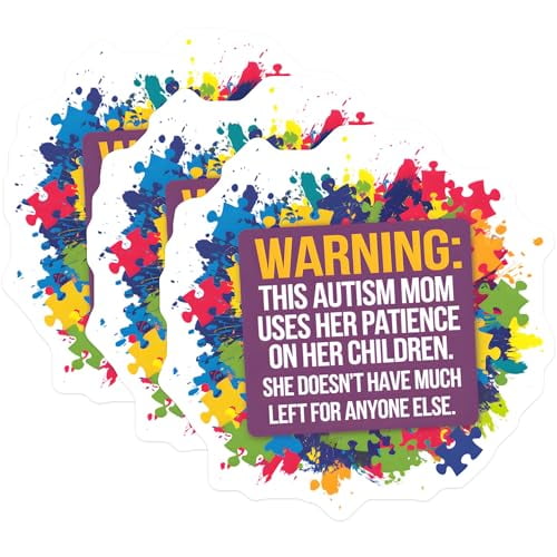 (3 Pack) Autism Mom Decals - Patience Quote - Puzzle Piece Stickers- 3 ...