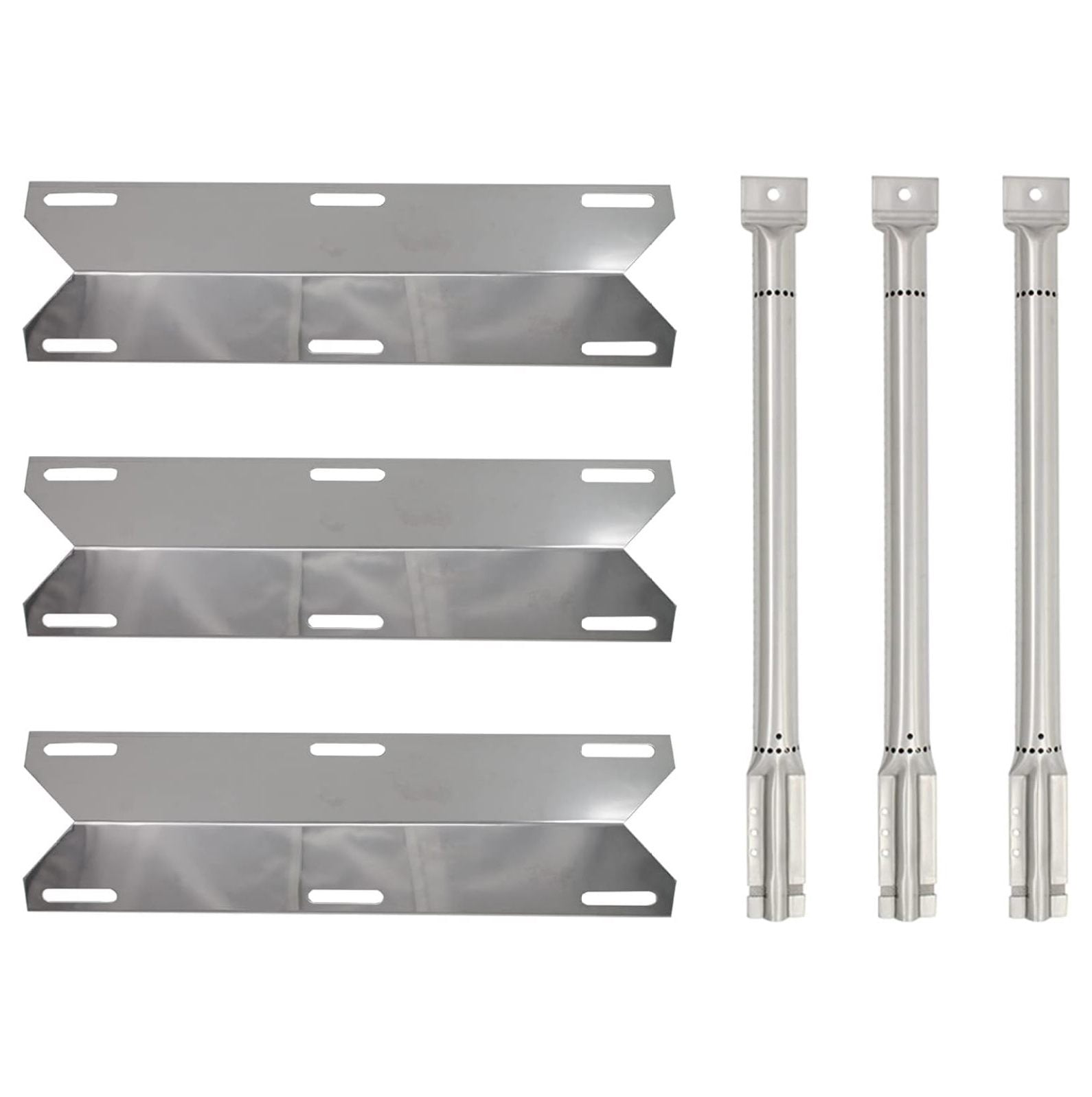 3-Pack BBQ Gas Grill Tube Burner & Heat Shield Plate Tent Replacement ...