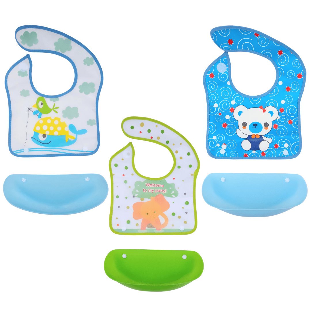 3-Pack Baby Bibs for Boys Toddler Feeding Bib Waterproof Adjustable ...