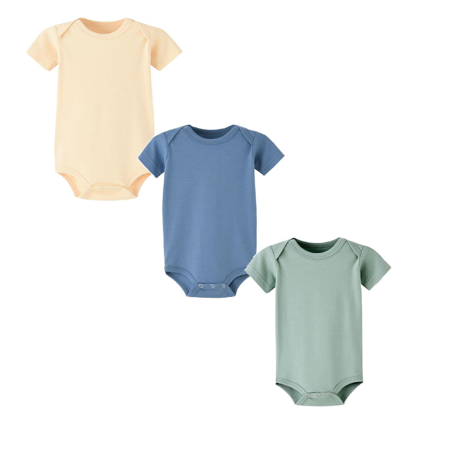 3-Pack Baby Bodysuit Romper Pajamas Jumpsuit Thin Short Sleeve Romper ...