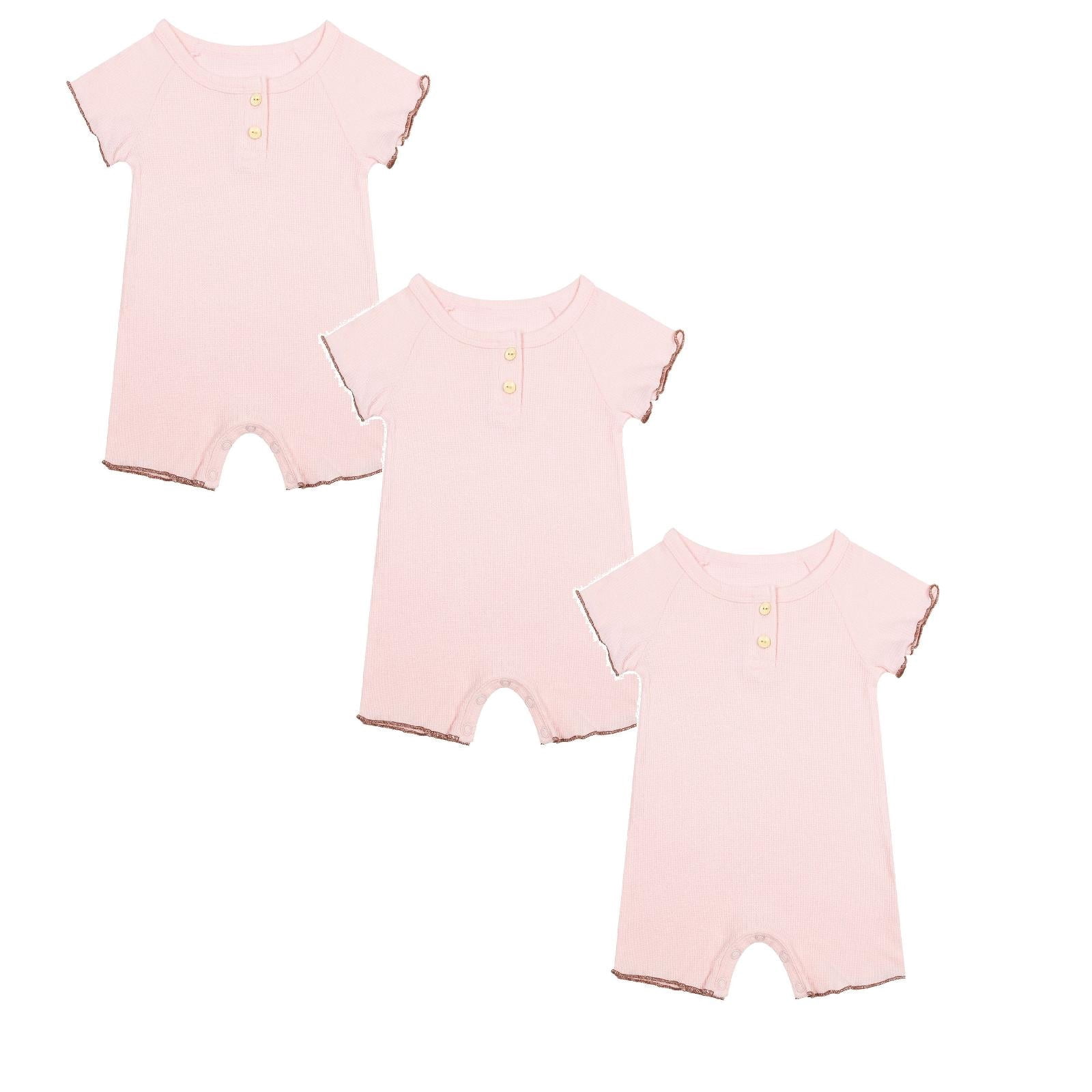 3-Pack Baby Girl Clothes Bodysuit Thin Romper Pajamas Jumpsuit Preemie ...
