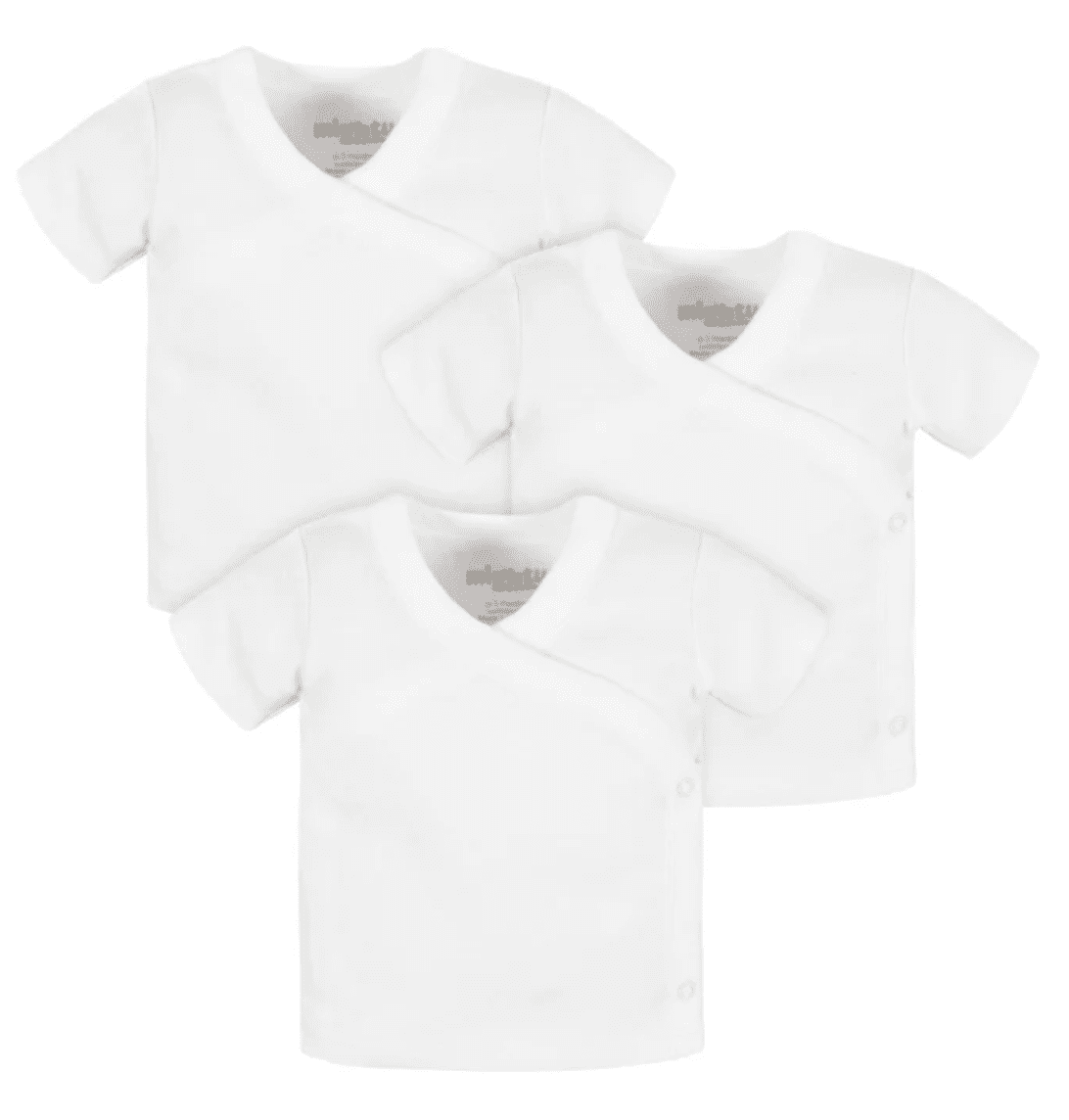 3-Pack Baby Neutral White Short Sleeve Side Snap Tee Newborn - Walmart.com