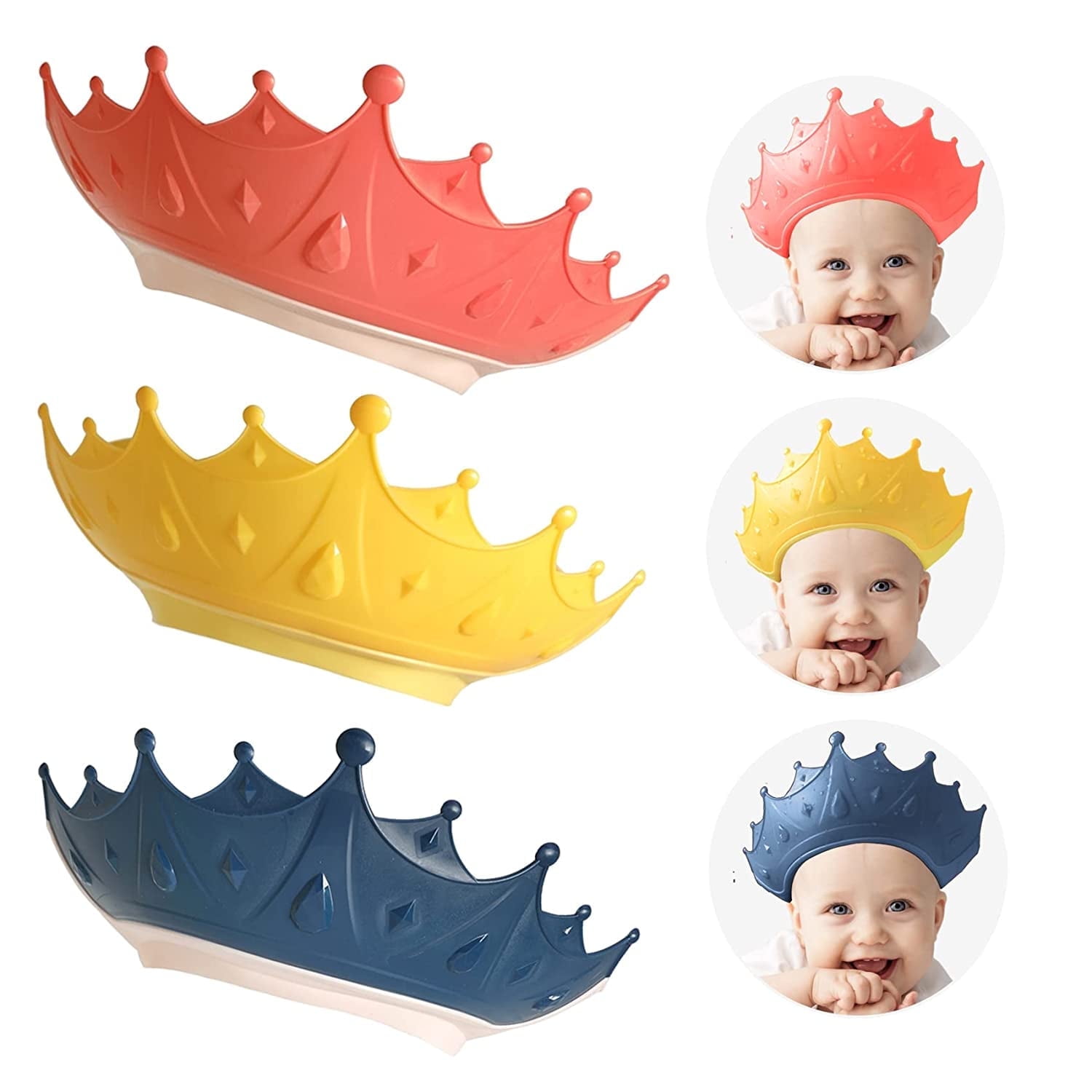 3 Pack Baby Shower Cap Shield, Shower Cap for Kids, Visor Hat for Eye ...