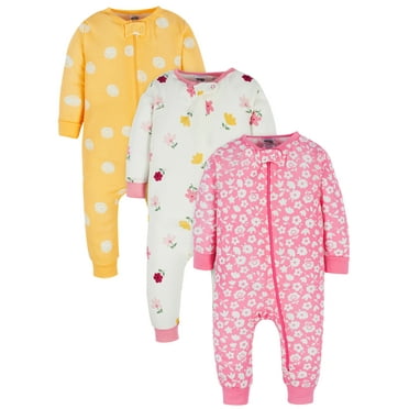 Gerber Baby and Toddler Gender Neutral Footless Fleece Pajamas, 3 Pack ...