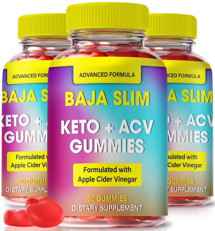 (3 Pack) Baja Slim Keto ACV Gummies, Official BajaSlim Keto Plus ACV Gummy S, Keto+ACV ...