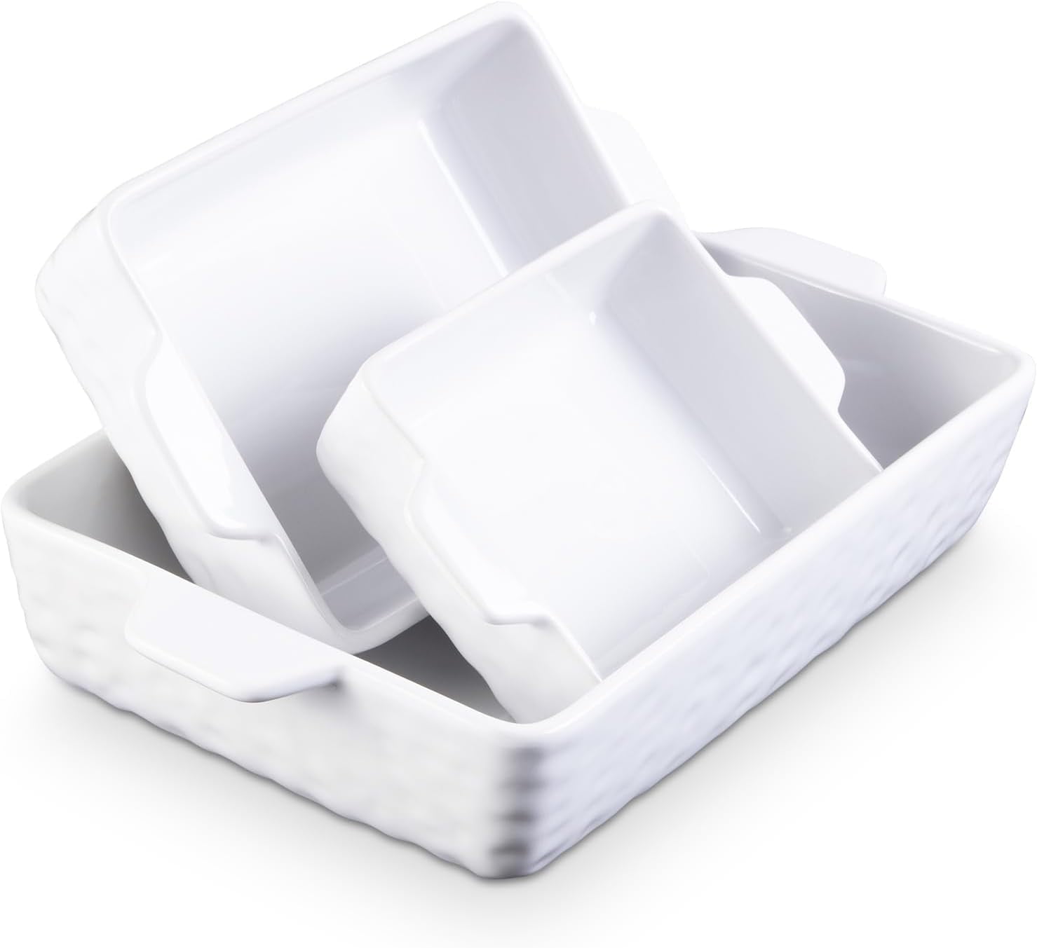 3 Pack Baking Dish, Ceramic Bakeware Set, Porcelain Baking Pan Deep ...