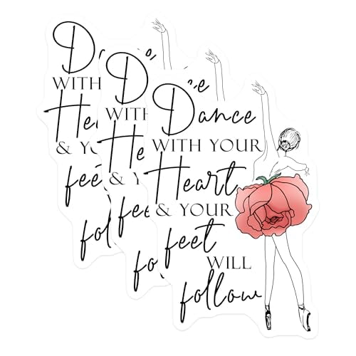 (3 Pack) Ballet Dancer Decals - Dance with Heart Quote - Ballerina ...