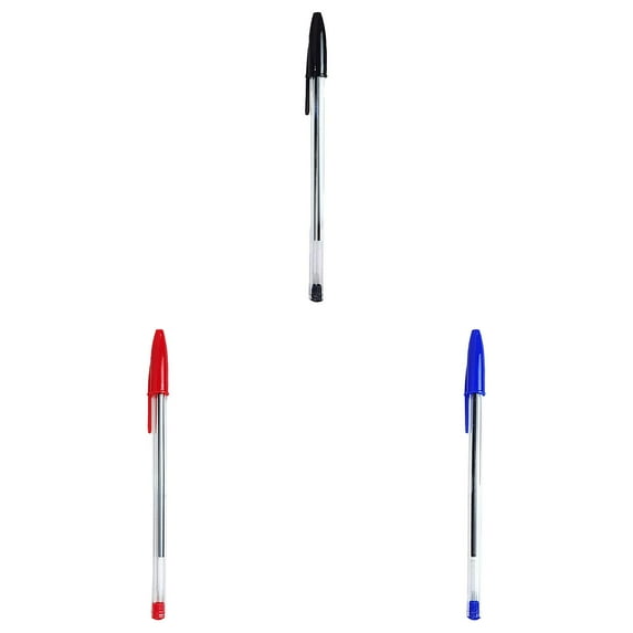 3 Pack Ballpoint Pen, Medium Point, 1.0 mm, Black+Red+ Blue Ink, Smooth ...