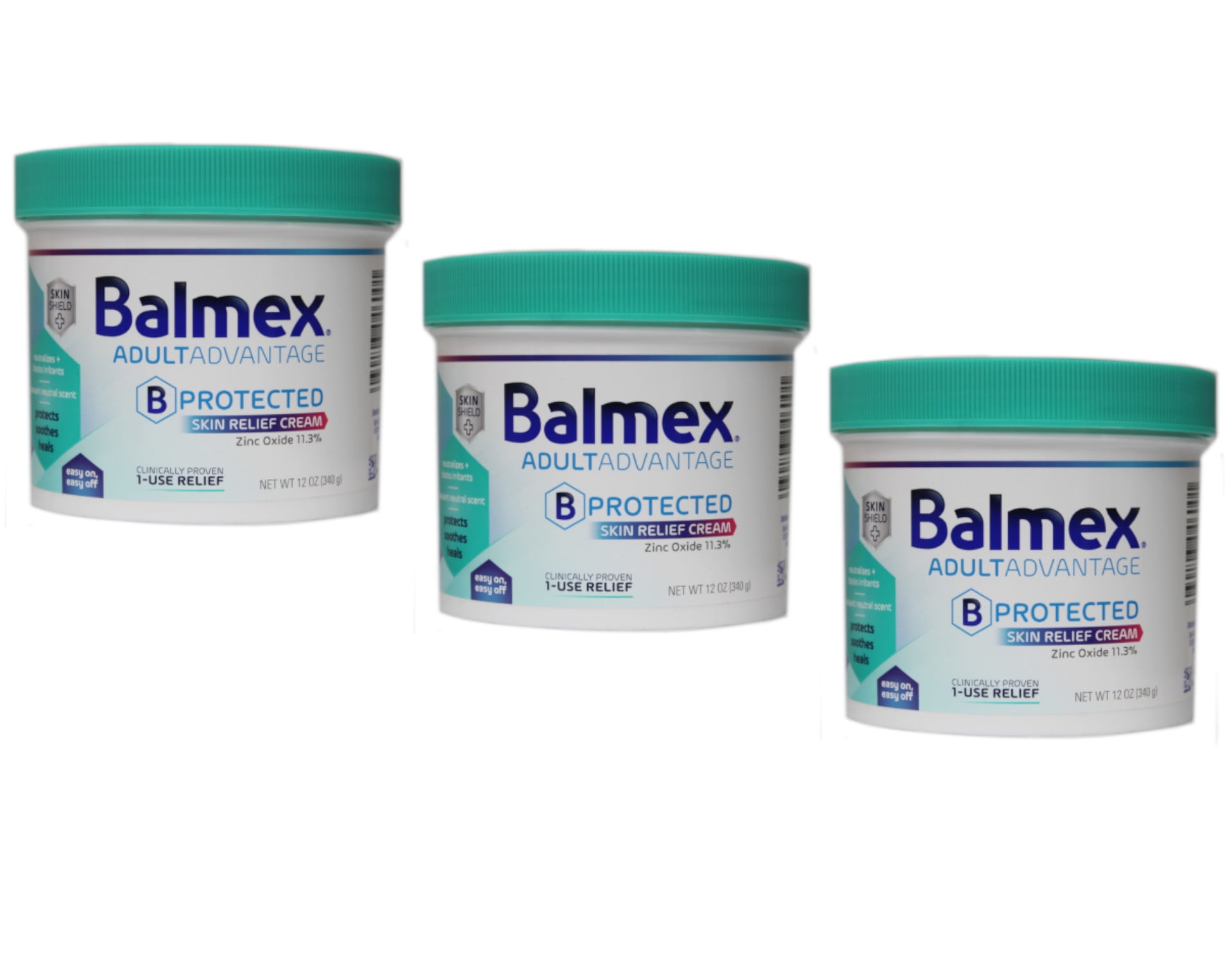 Balmex Adult Care Rash Cream - Sensitive Skin Treatments, 3 Pack, 12oz ...