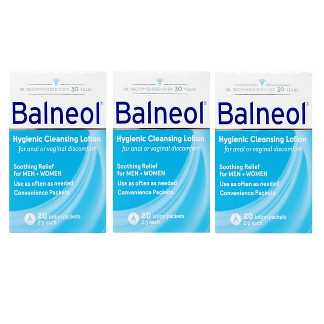 3 Pack - Balneol Hygienic Cleansing Lotion Packets 20 Each - Walmart.com
