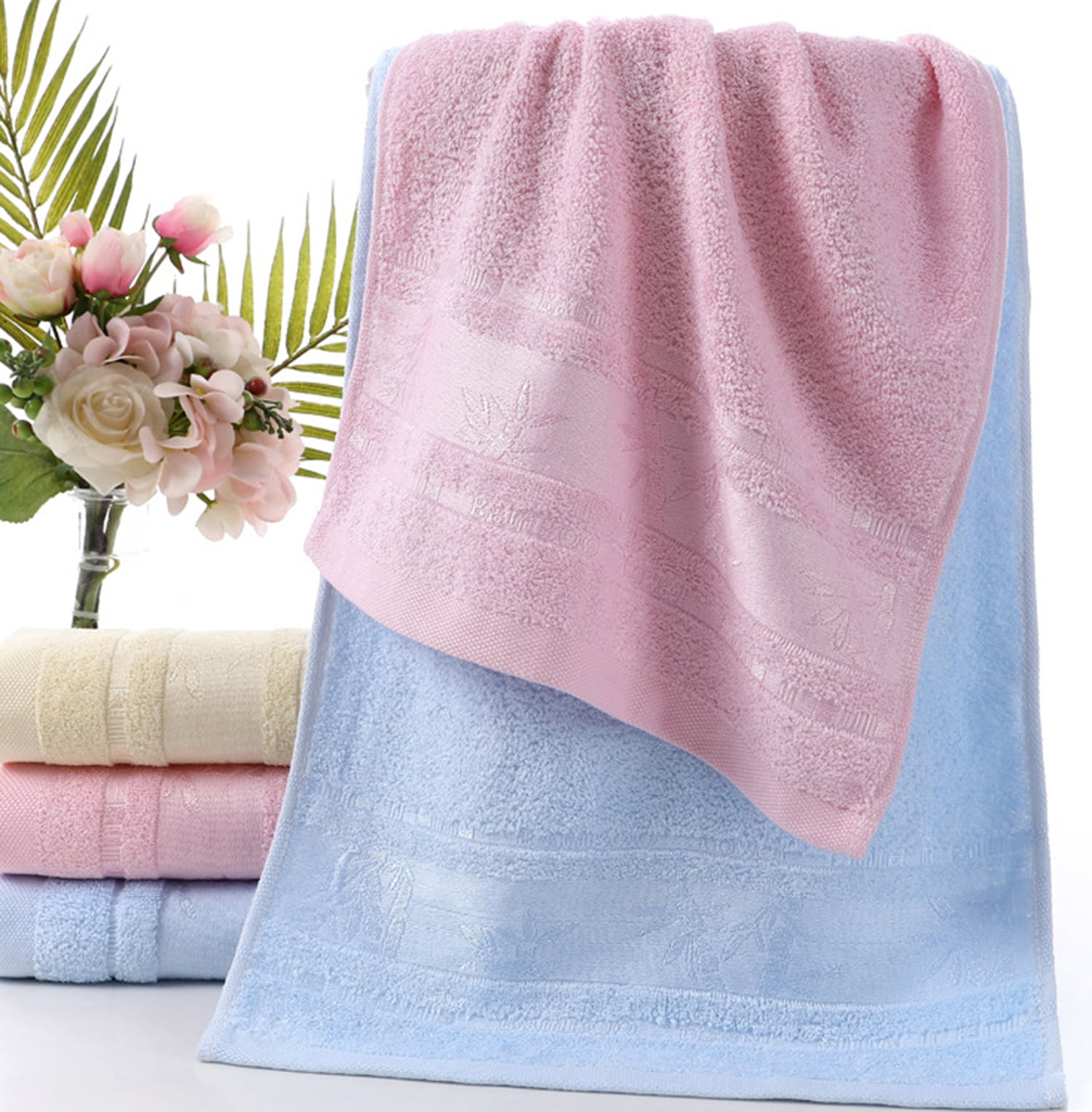 3 Pack Bamboo fiber Towels Luxury Soft Towel Hand Bath Bathroom Dry ...
