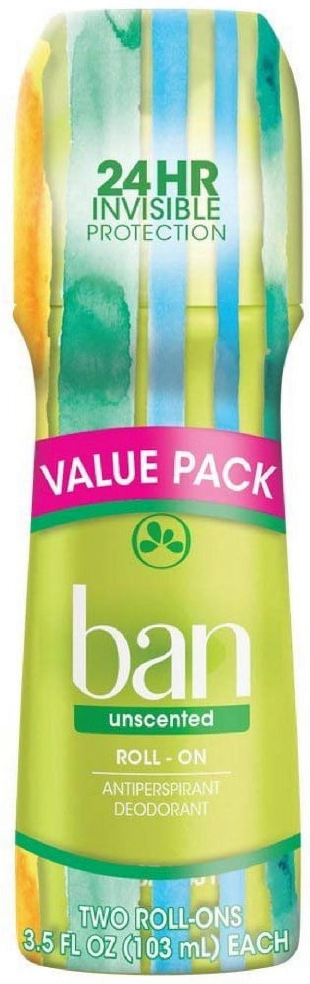 3 Pack - Ban Roll-On Antiperspirant Deodorant, Unscented 3.5 oz ...