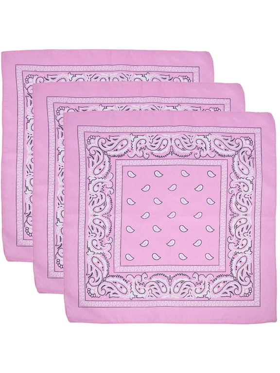 Light Pink Paisley Bandanas - Dozen Packed 22x22 - Walmart.com
