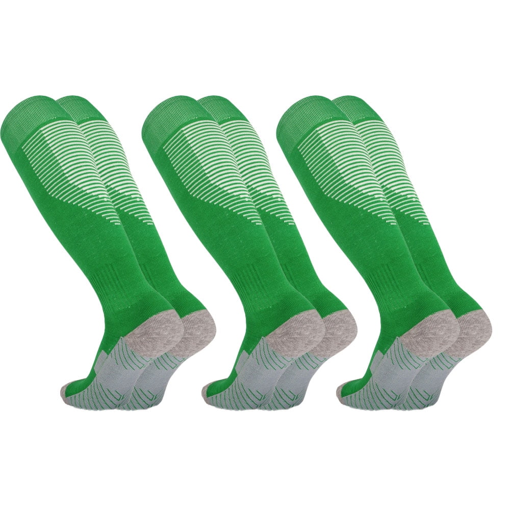 3 Pack Green Youth Kids Baseball & Soccer Tube Socks, Children's Size ...