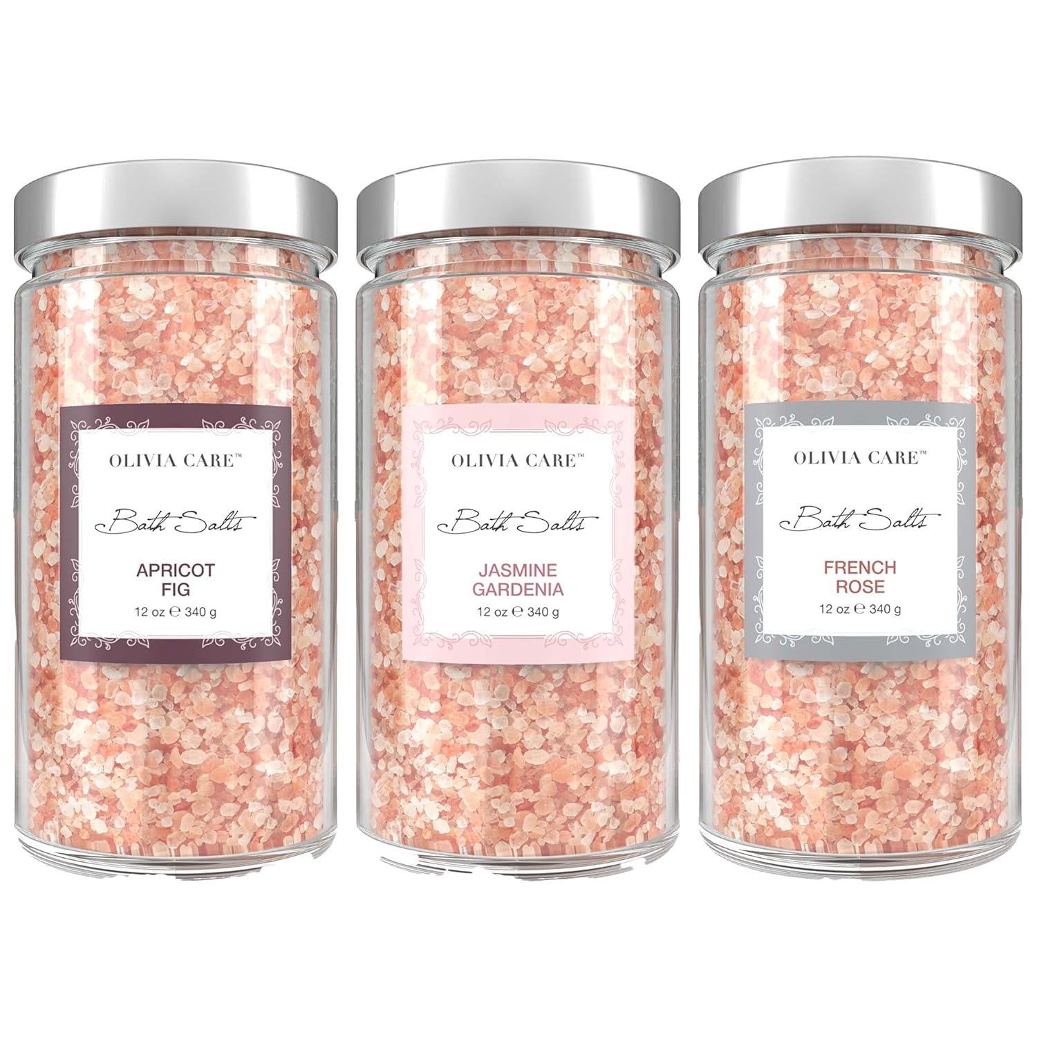 3 Pack Bath Salt Combo by Apricot Fig, French Rose Jasmine Gardenia ...