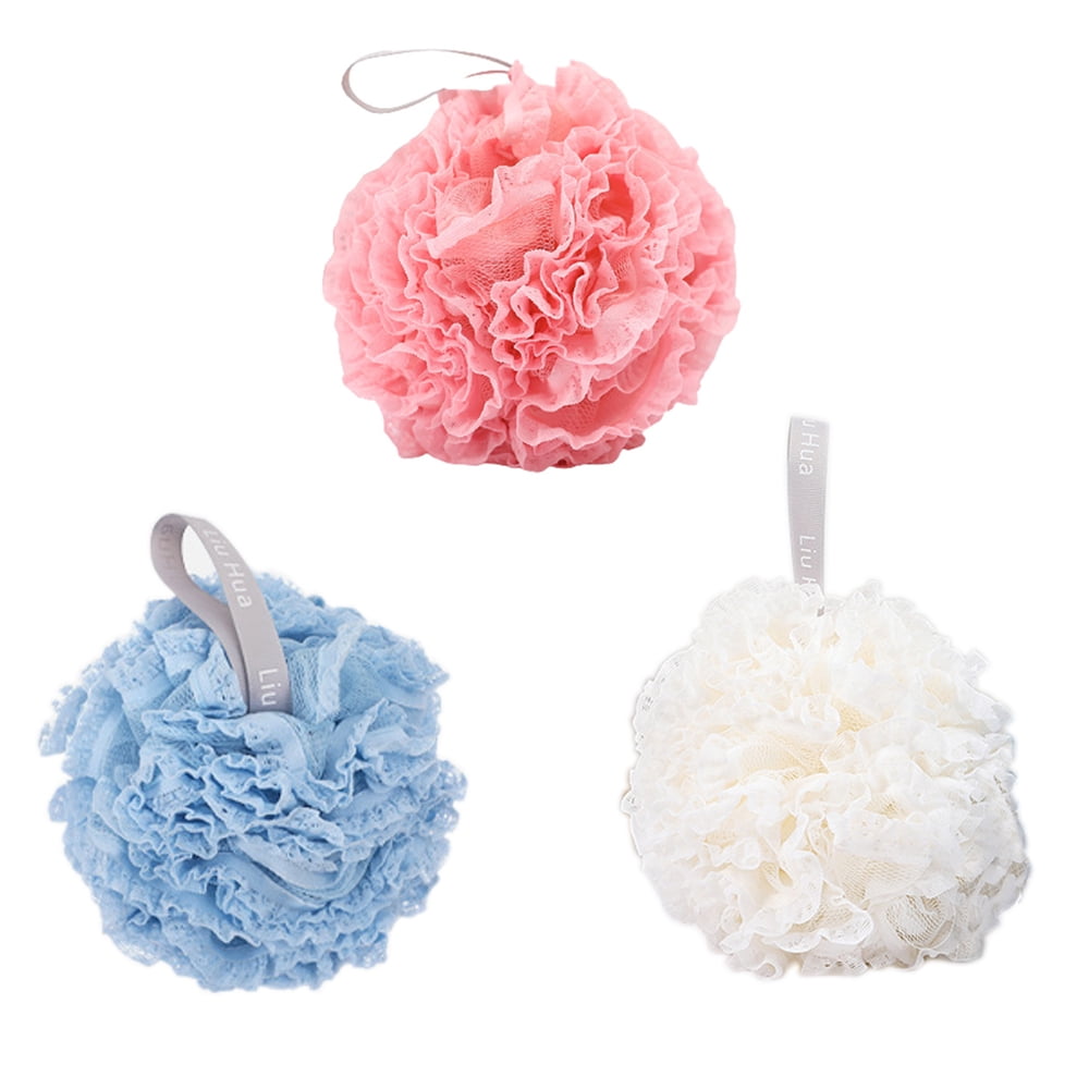 3 Pack Bath Sponge Lace Mesh Set, Shower Bouquet - Exfoliate, Cleanse ...