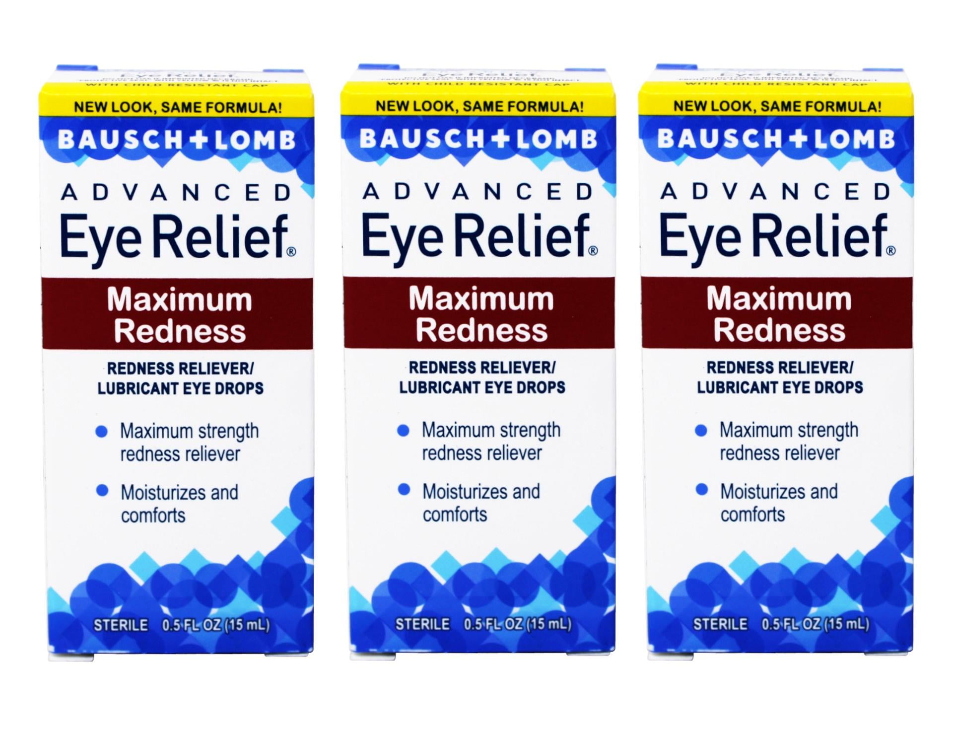 3 Pack - Bausch & Lomb Advanced Eye Relief Redness Maximum Relief Eye ...