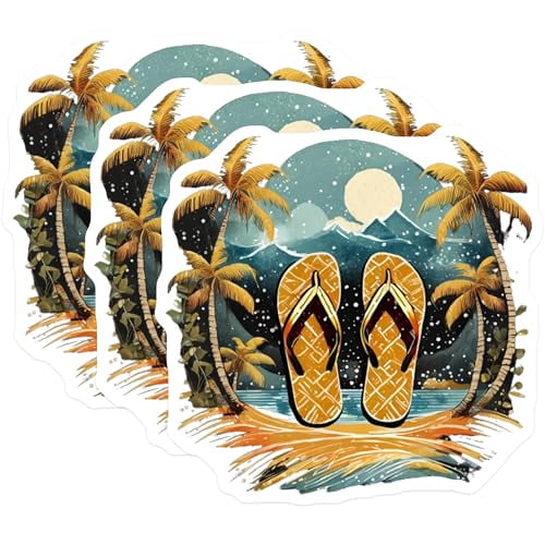 (3 Pack) Beach Flip Flops Decals - Summer Vacation Art - Tropical ...