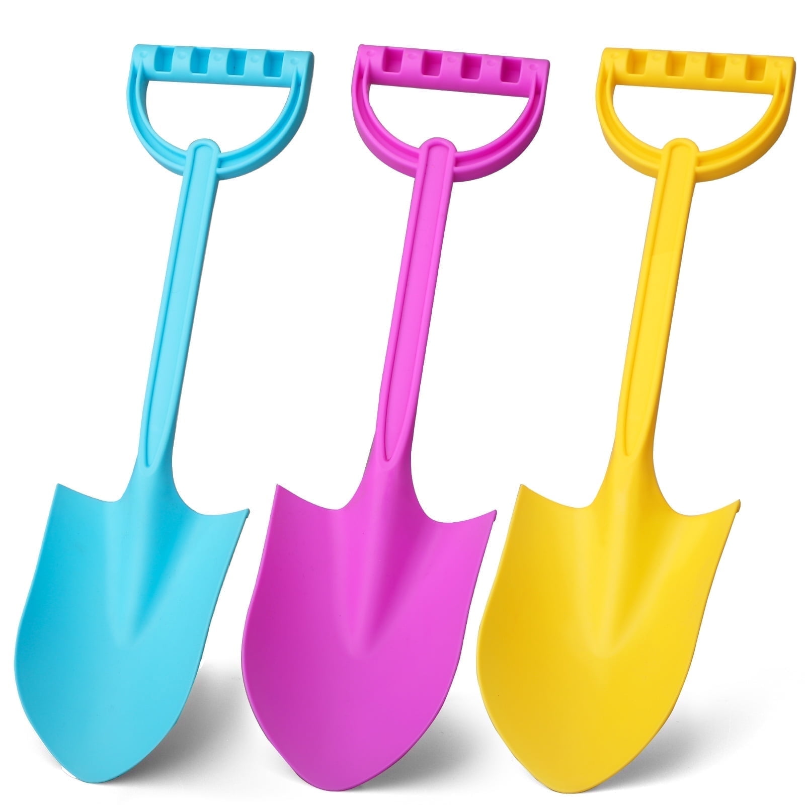 Anzmtosn 3 Pack Heavy Duty Plastic Beach Sand Shovels 16 Inch for Kids ...
