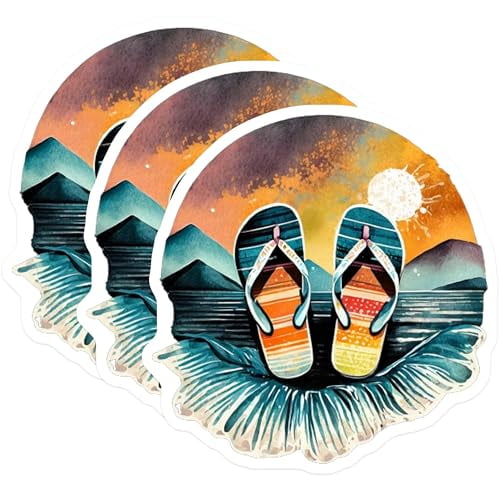 (3 Pack) Beach Vibes Decals - Flip Flop Decals - Summer Decal - 3 ...