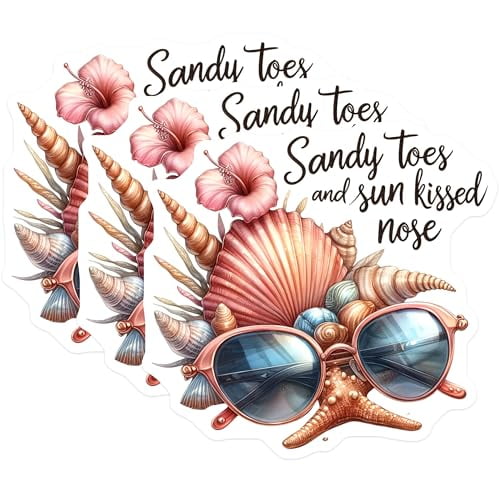 (3 Pack) Beach Vibes Decals - Sandy Toes - Summer Time Decals - 3 ...