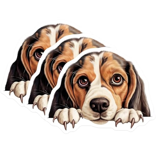 (3 Pack) Beagle Decals - Cute Puppy Stickers - Dog Breed Art - 3 Inches ...