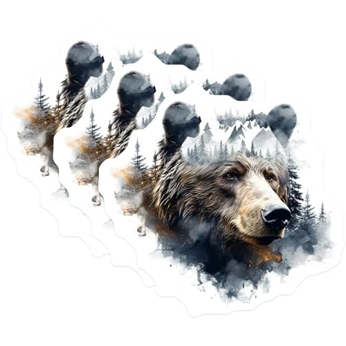 (3 Pack) Bear Decals - Forest Mountain - Laptop Decal - 3 Inches On ...