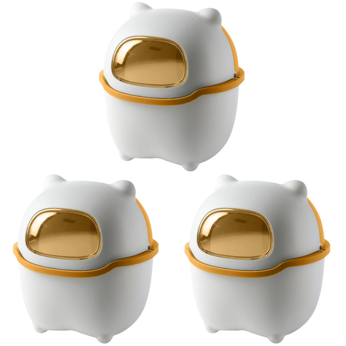 3 Pack Bear Trash Can Portable Waste Container Office - Walmart.com