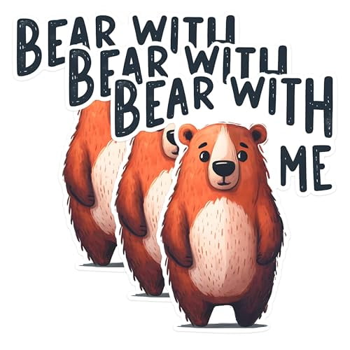 (3 Pack) Bear with Me Decals - Laptop Decal - Cute Animal Decals - 3 ...