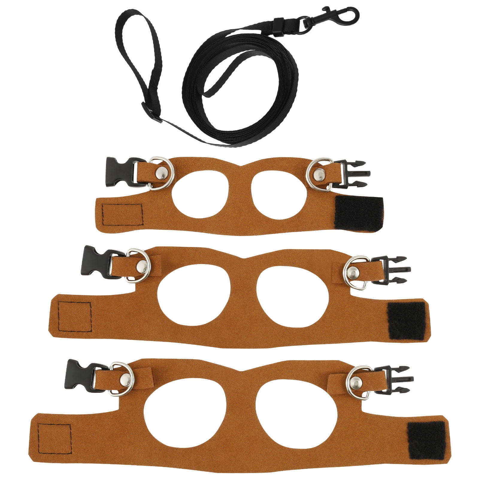 3 Pack Bearded Dragon Harness and Leash Set Adjustable Soft Leather ...