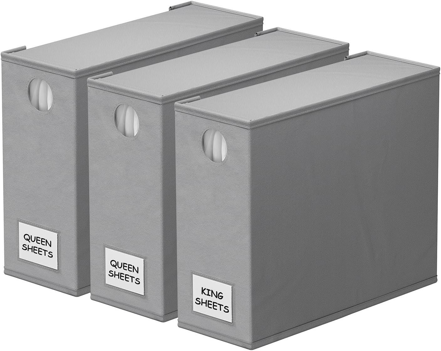 3 Pack Bed Sheet Organizers and Storage, Foldable Sheet Organizer for ...