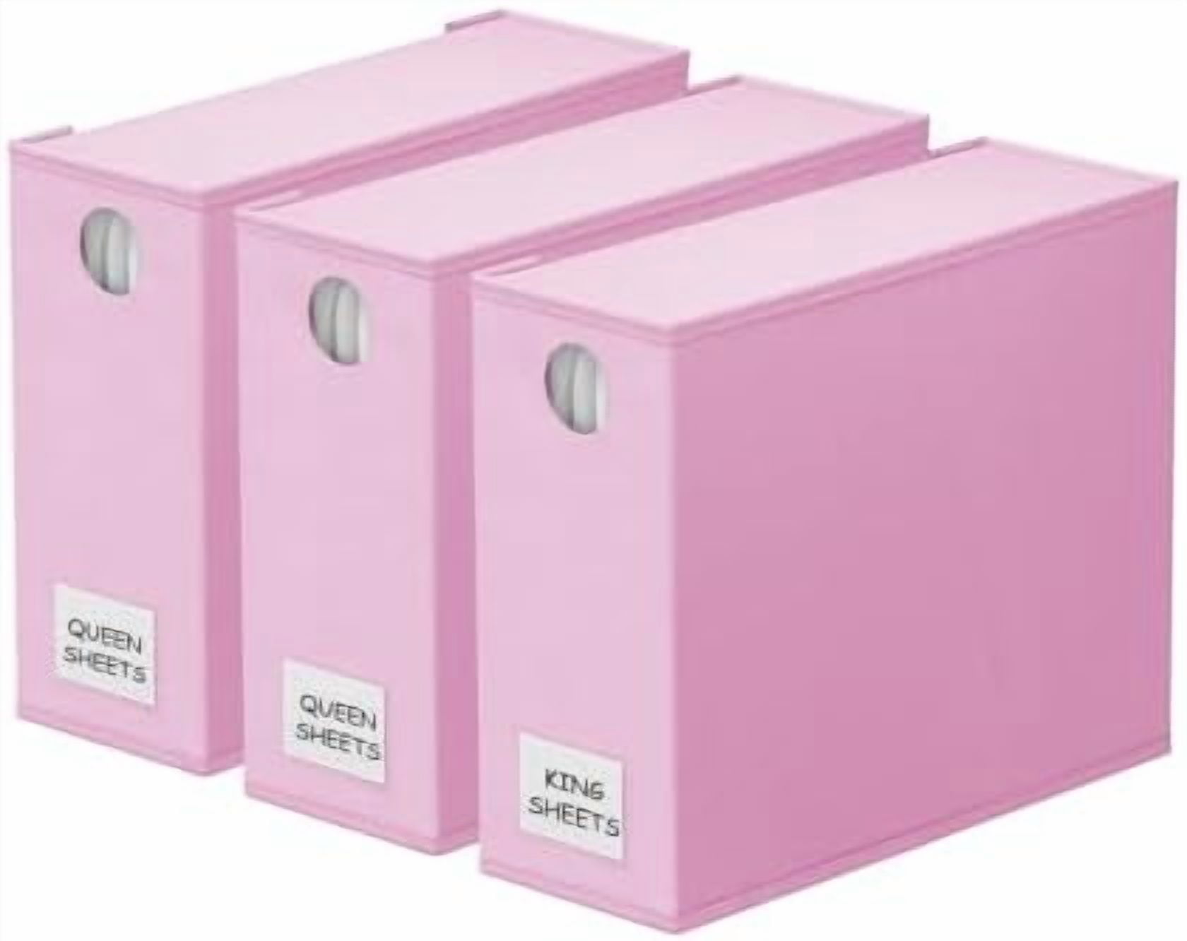 3 Pack Bed Sheet Organizers and Storage, Foldable Sheet Organizer for ...