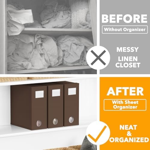 3 Pack Bed Sheet Organizers and Storage, Foldable Sheet Organizer for ...