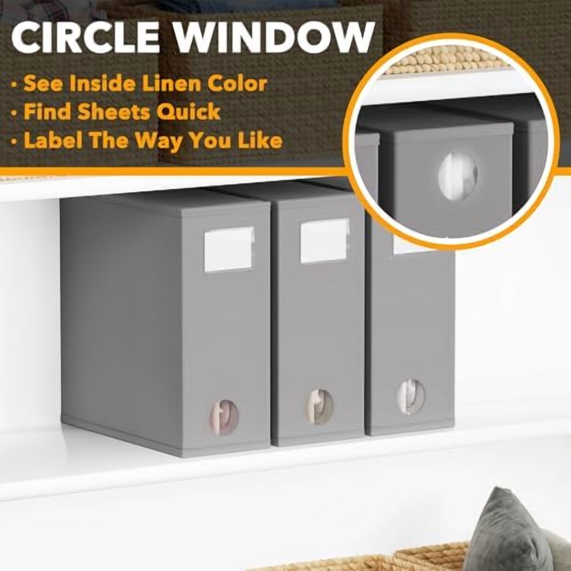 3 Pack Bed Sheet Organizers and Storage, Foldable Sheet Organizer for ...