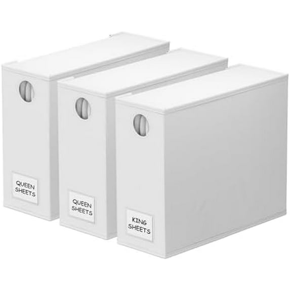 3 Pack Bed Sheet Organizers and Storage, Foldable Sheet Organizer for ...