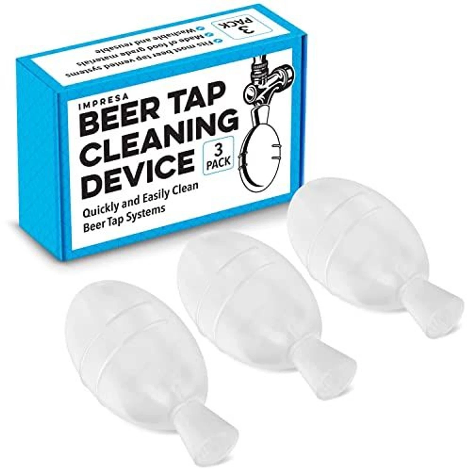 [3 Pack] Beer Tap Ball Cleaning Device - Beer Tap Plug Alternative ...