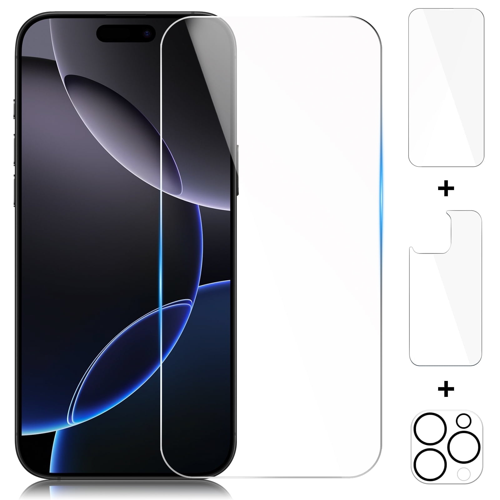 3 in 1 Beeyoka iPhone 16 Pro Screen Protector,Front and Back Screen ...