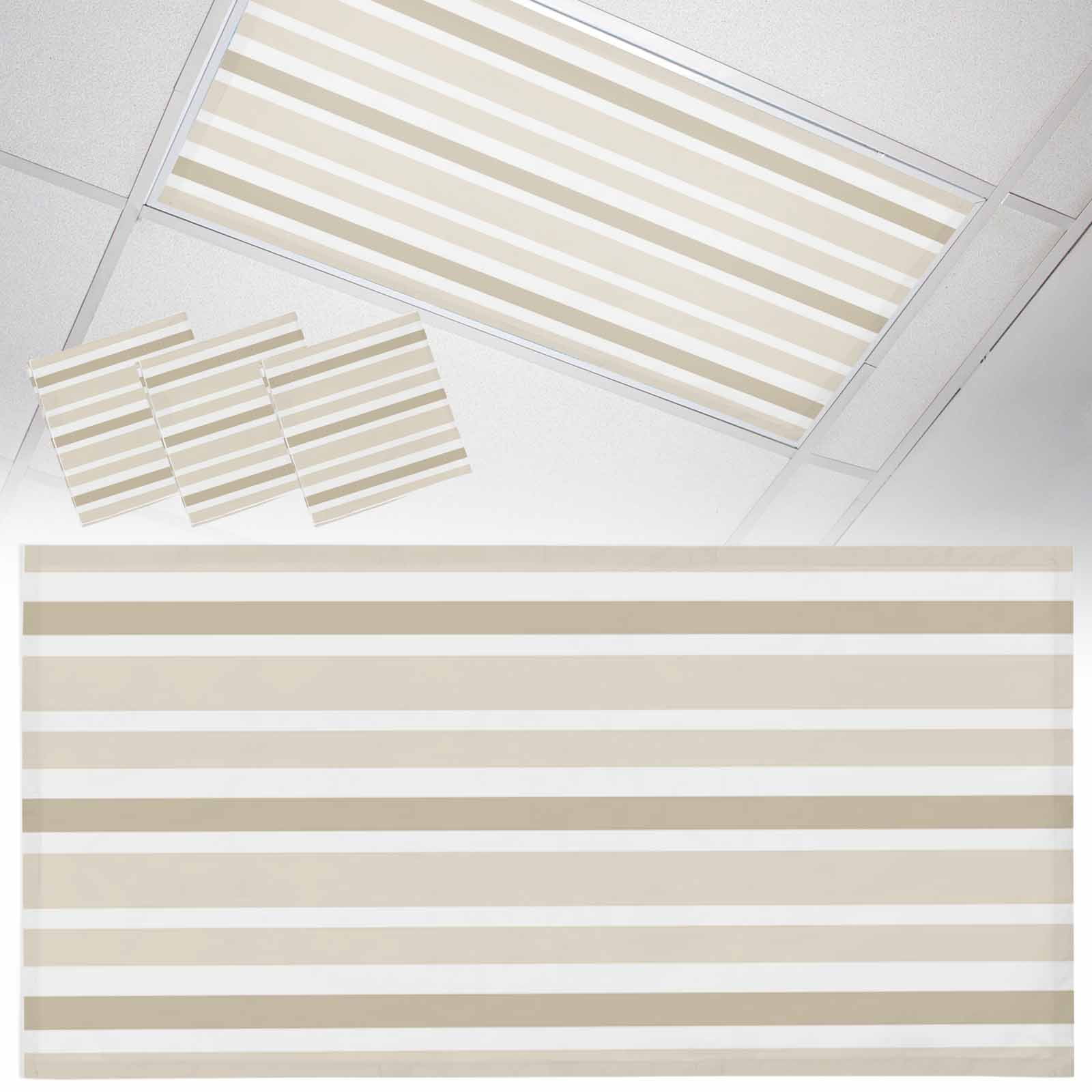 3 Pack Beige Brown Fluorescent Light Covers for Ceiling Lights White ...