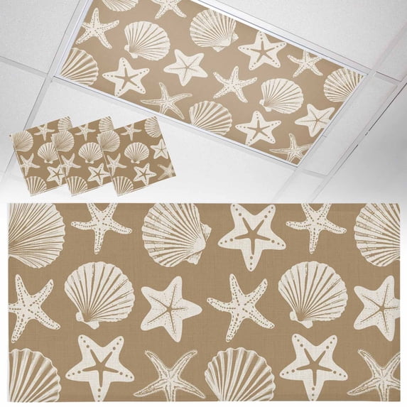 3 Pack Beige Coastal Fluorescent Light Covers for Ceiling Lights ...