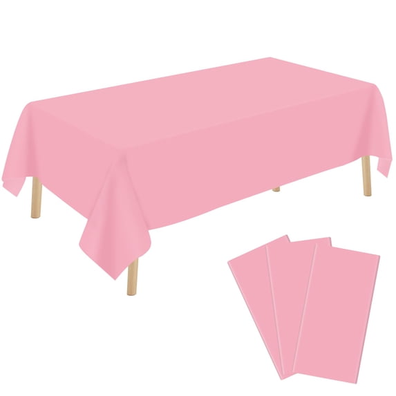 3 Pack Beige Disposable Plastic Tablecloths Rectangular 54 x 108 Inch ...