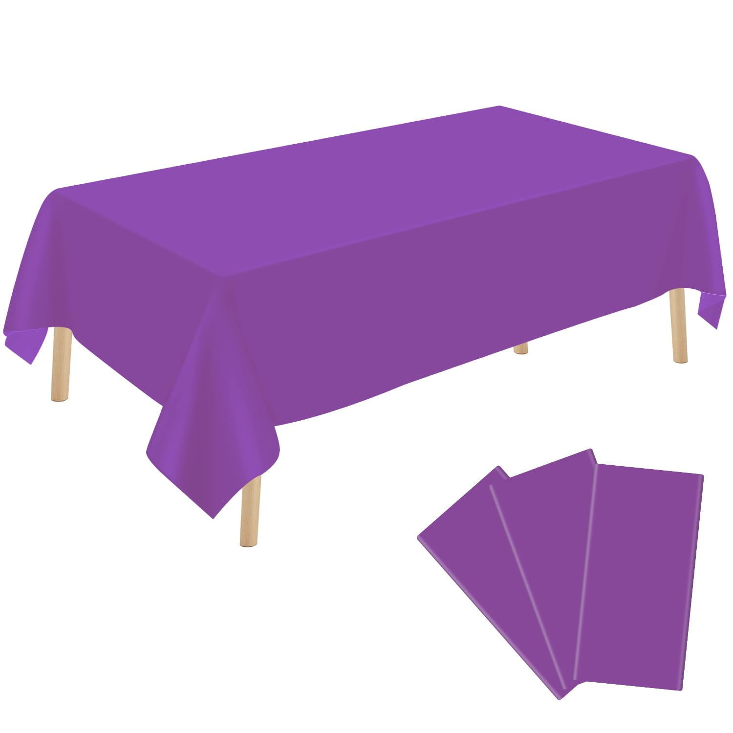 3 Pack Beige Disposable Plastic Tablecloths Rectangular 54 x 108 Inch ...
