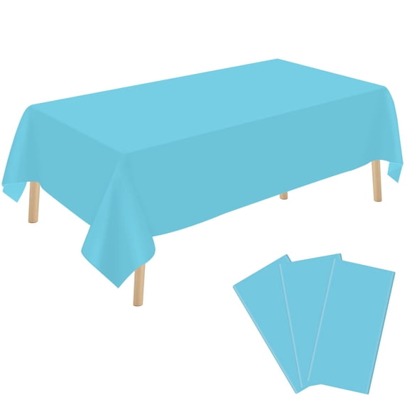 3 Pack Beige Disposable Plastic Tablecloths Rectangular 54 x 108 Inch ...