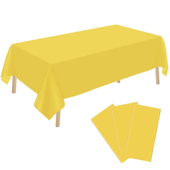 3 Pack Beige Disposable Plastic Tablecloths Rectangular 54 x 108 Inch ...