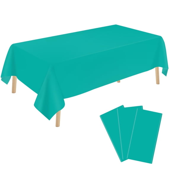 3 Pack Beige Disposable Plastic Tablecloths Rectangular 54 x 108 Inch ...