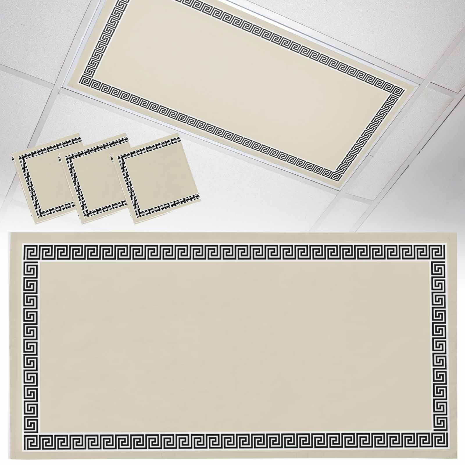3 Pack Beige Fluorescent Light Covers for Ceiling Lights Greek Chinese ...