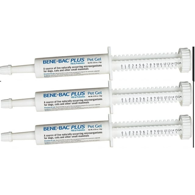 (3 Pack) Bene-Bac Plus Probiotic Pet Gel 15g Each X 3 Syringes ...